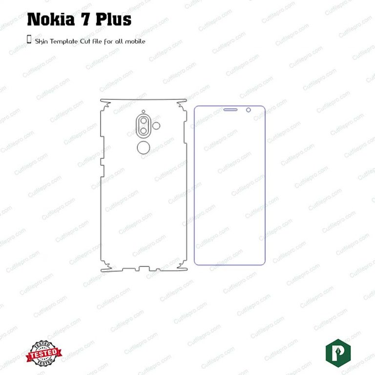 Nokia 7 Plus Cut File Template Vector