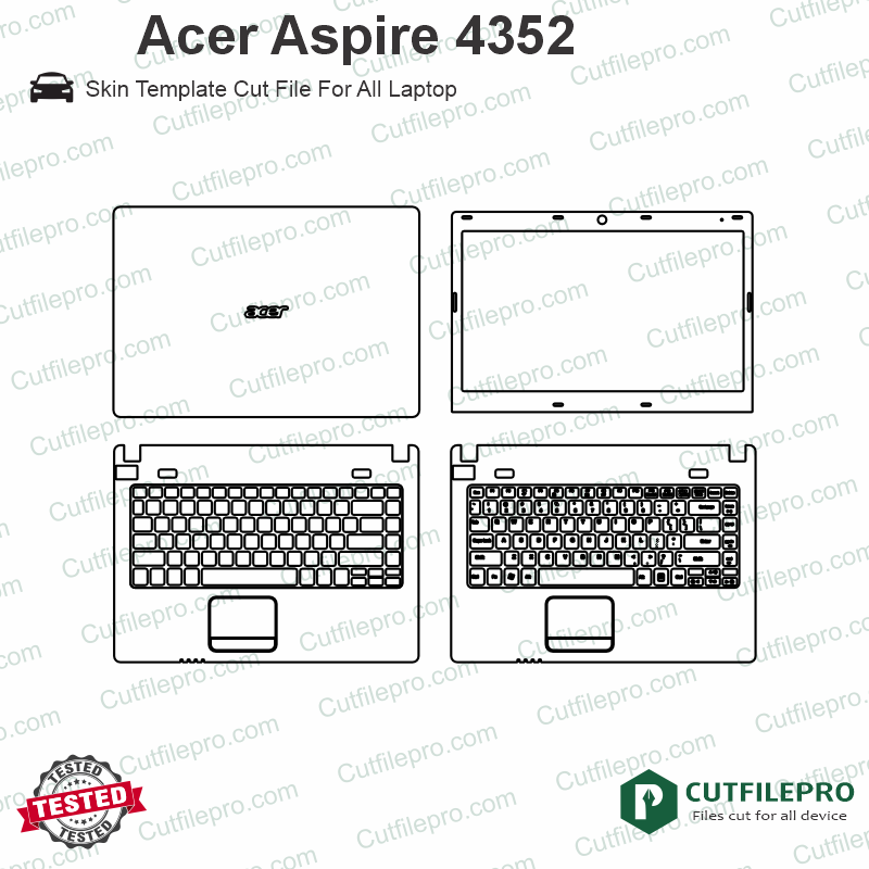 Acer Aspire 4352 Cut File Skin Template Vector