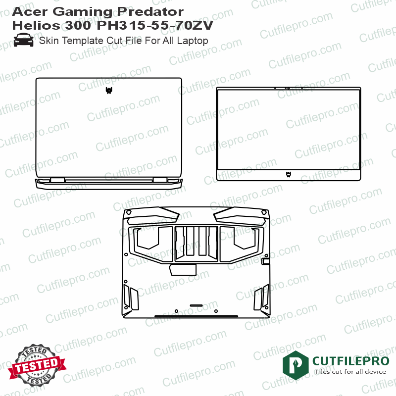 Acer Predator Helios 300 PH315 – 51 (N17C1) Cut File Skin Template Vector