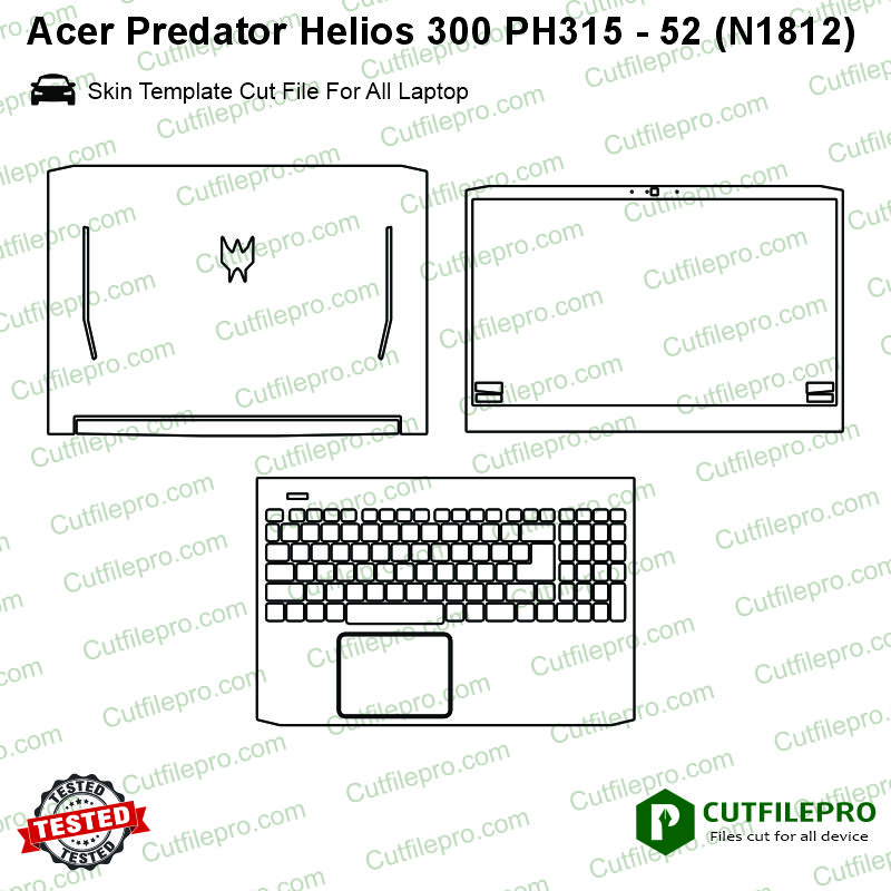 Acer Predator Helios 300 PH315 – 52 (N1812) Cut File Skin Template Vector