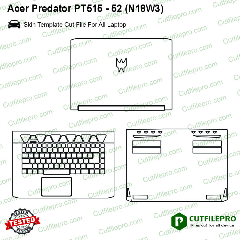 Acer Predator PT515 – 52 (N18W3) Cut File Skin Template Vector