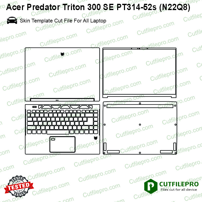 Acer Predator Triton 300 SE PT314-52s (N22Q8) Cut File Skin Template Vector