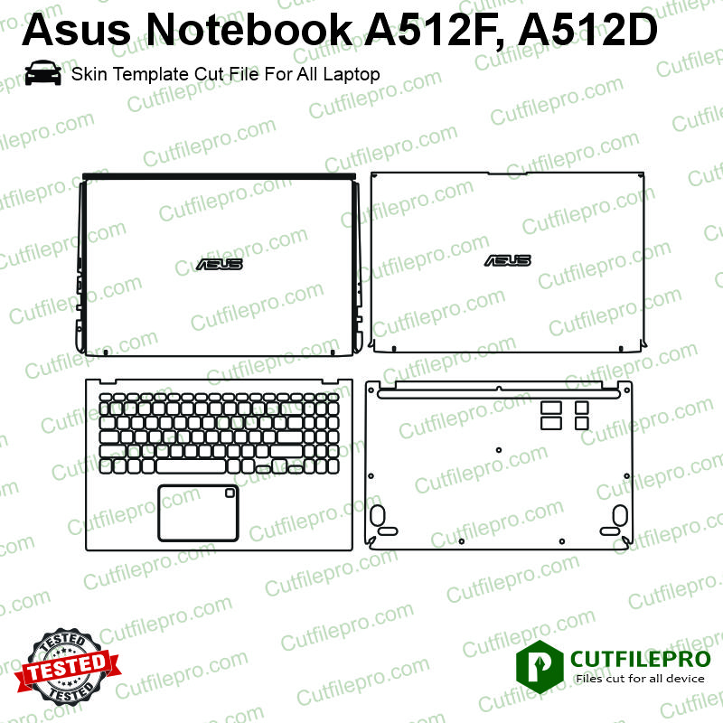 Asus Notebook A512F A512D Cut File Skin Template Vector