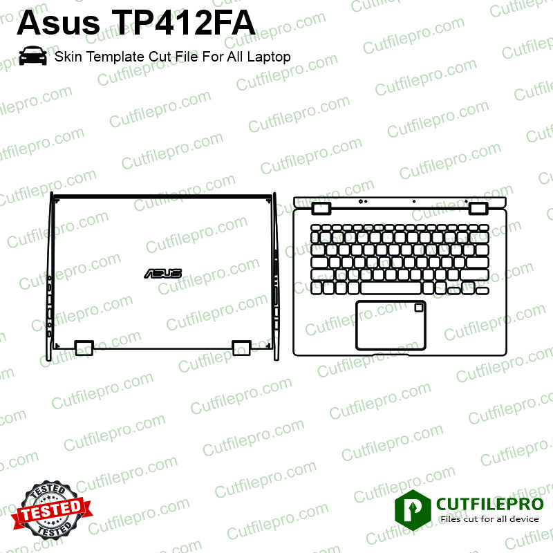 Asus TP412FA Cut File Skin Template Vector
