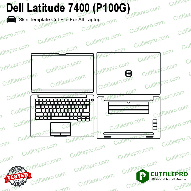 Dell Latitude 7400 (P100G) Cut File Skin Template Vector