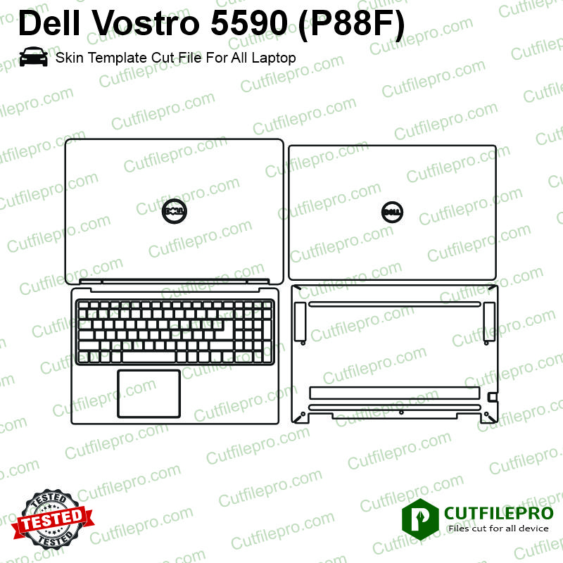 Dell Vostro 5590 (P88F) Cut File Skin Template Vector