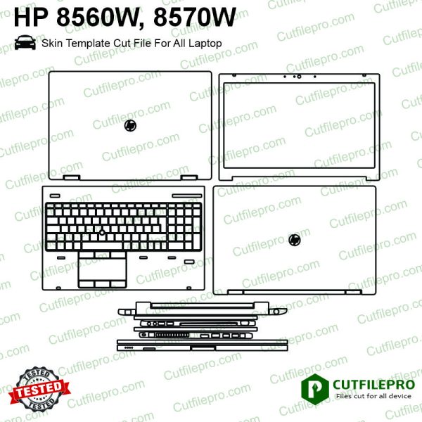 HP 8560W 8570W Cut File Skin Template Vector